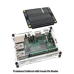 MakerSpot Prototyping Board for Raspberry Pi 2 Pi 3 A+ B+ Pi4 v2.2 Soldered with Female Connectors with Pin Header Set in Extra Long & Short Length