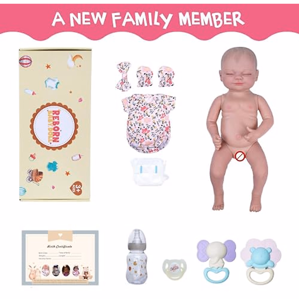 BABESIDE Lifelike Reborn Baby Dolls - Skylar, 17-Inch Real Baby Feeling Realistic-Newborn Sweet Smile Sleeping Dolls Girl Handmade Baby Doll That Looks Real for Kids Age 3 +