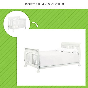 Full Size Conversion Kit Bed Rails for Davinci Porter Crib (White)