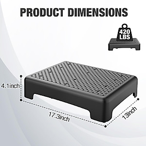 HBTower Step Stool, Mobility Step Stool for Adults & Seniors, Non-Slip Step Platform Indoor and Outdoor, Portable Step Riser, Safety Step for Car, Bedside, Office, Shower, Stairs, Black