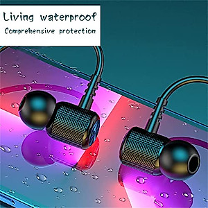 HWZQDJ Neck Hanging Bluetooth Headphones, Wireless Sports Bluetooth 5.0 Noise Cancelling Earbuds with Mic for Fitness Running, in-Ear Headset