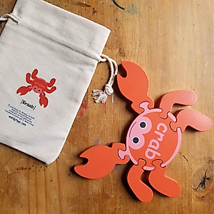 The Wordy Sea - 6 Piece Wood Bilingual Puzzle Set for Toddlers - Early Childhood Education Montessori Language and Fine Motor Skills Toys. (English/Mandarin)