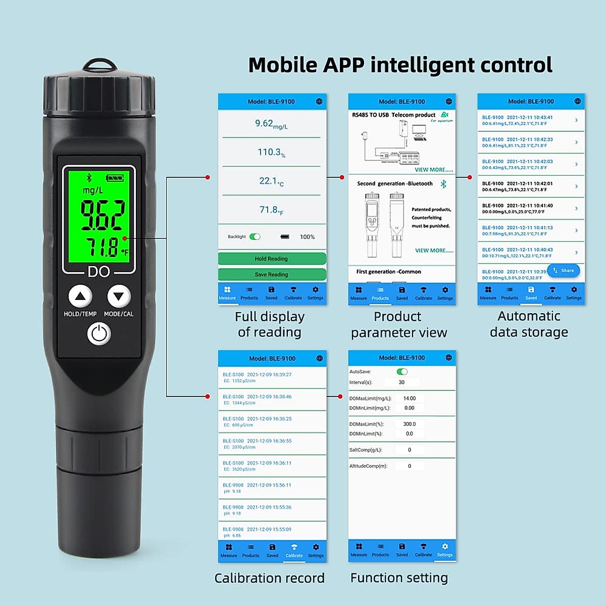 RCYAGO Smart Bluetooth Dissolved Oxygen Meter