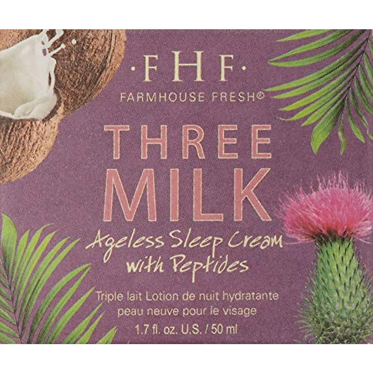 FarmHouse Fresh Face Moisturizer, Anti-Aging Cream. Hydrating Peptide Overnight Cream, Three Milk Ageless Sleep Cream. 1.7 Fl Oz