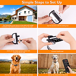 BHCEY Wireless Dog Fence, Electric Fence System,Remote Dog Shock Training Collar 2 in 1, Perimeter Wireless Dog Boundary Pet Containment System Outdoor for The Yard,Suitable for Large/Small Dogs