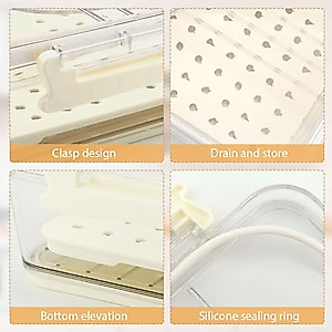 Bacon Container for Refrigerator with 1 Small Square Storage Box and 1 Food Serving Tongs, Bacon Holder for Refrigerator with Drain Plate, Deli Meat Keeper with Airtight Lid