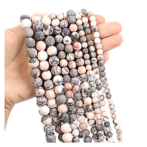 NHBT YU Natural Stone Beads Frosted Pink Agate Loose Beads for Jewelry Making Needlework DIY Bracelet Strand 4-12 MM T87 (Color : H7183, Item Diameter : 12mm About 30 pcs)