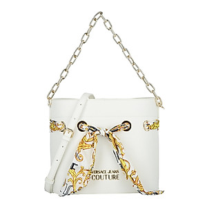 Versace Jeans Couture White Scarf Embellished Medium Bucket Bag for womens