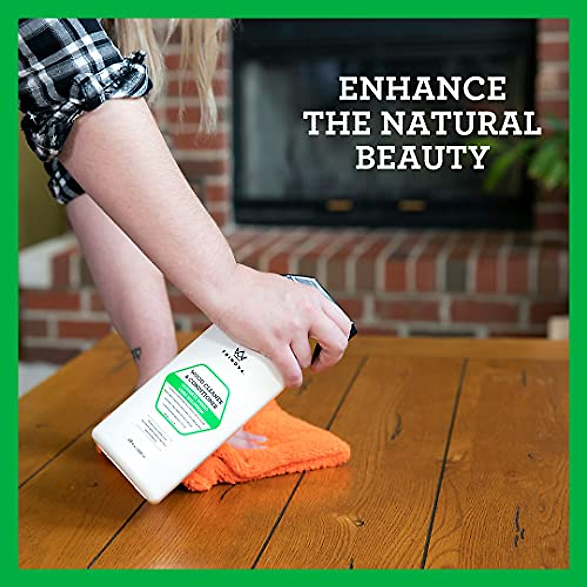 Trinova Wood Cleaner, Conditioner, Wax & Polish - Spray for Furniture & Cabinets - Removes Stains & Restores Shine - Wax & Oil Polisher - Works on Stained & Unfinished Surfaces - 18 fl oz