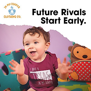 In My Diaper I Have A Texas OU Oklahoma Fans Baby One Piece 6 Months Maroon