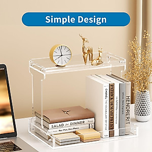 AITEE 2-Tier Bathroom Counter Organizer Acrylic Bathroom Countertop Organizer Clear Bathroom Organizer Shelf Vanity Tray Cosmetic Skincare Home Storage Organization for Bathroom Kitchen Bedroom