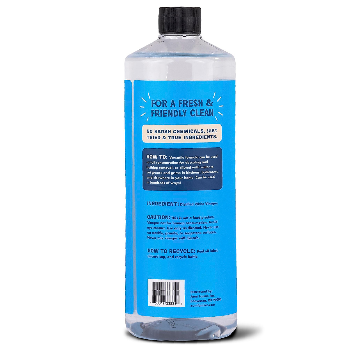 Aunt Fannie's All Purpose 6% Distilled White Cleaning Vinegar, 33 Ounce, Multipurpose Household Cleaner