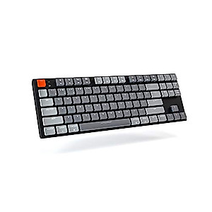 Keychron K13 87 Key Ultra-Slim Wireless Bluetooth/USB Wired TKL Tenkeyless Mechanical Gaming Keyboard, RGB LED Backlit Low Profile Blue Switches for Mac Windows, N-Key Rollover, Version 5