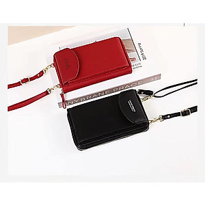 Women Small Crossbody bag,Cell Phone Shoulder Bags Purse Lightweight Handbags Wallet with Credit Card Slots (black)