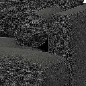 SIMPLIHOME Morrison Right Sectional Sofa in Woven-Blend Recycled Polyester Fabric, Charcoal Grey, 102-inches Wide, L-Shaped Couch with Right Chaise for the Living Room and Family Room