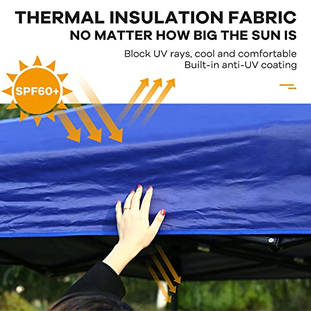 Canopy Tent 10 x 10 Pop Up Canopy Ez Up Sun Shade Canopy with Backpack Bag, 4 Sand Weights Bags, Steel Stakes Gazebos Tent for Outdoor, Wedding,Party, Camping, Picnics (White)