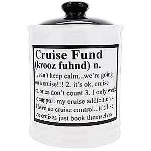 Cottage Creek Cruise Fund Piggy Bank for Adults Ceramic Cruise Vacation Jar, Cruise Gifts