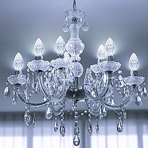 AIDDOMM 25 Pack C7 Cool White LED Replacement Christmas Light Faceted Bulbs, 0.72W, 2 SMD LEDs in Each Light Bulb, E12 Base, Commercial Grade Replacement Bulbs Dimmable Waterproof