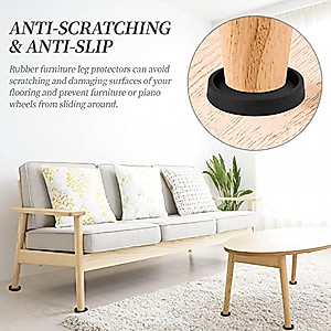 Furniture Leg Coasters 8Pcs Caster Cups 2.5”Non Slip Rubber Pads Hardwood Floors Protectors for Sofa Bed Piano Chair Leg Anti Slide Floor Protector