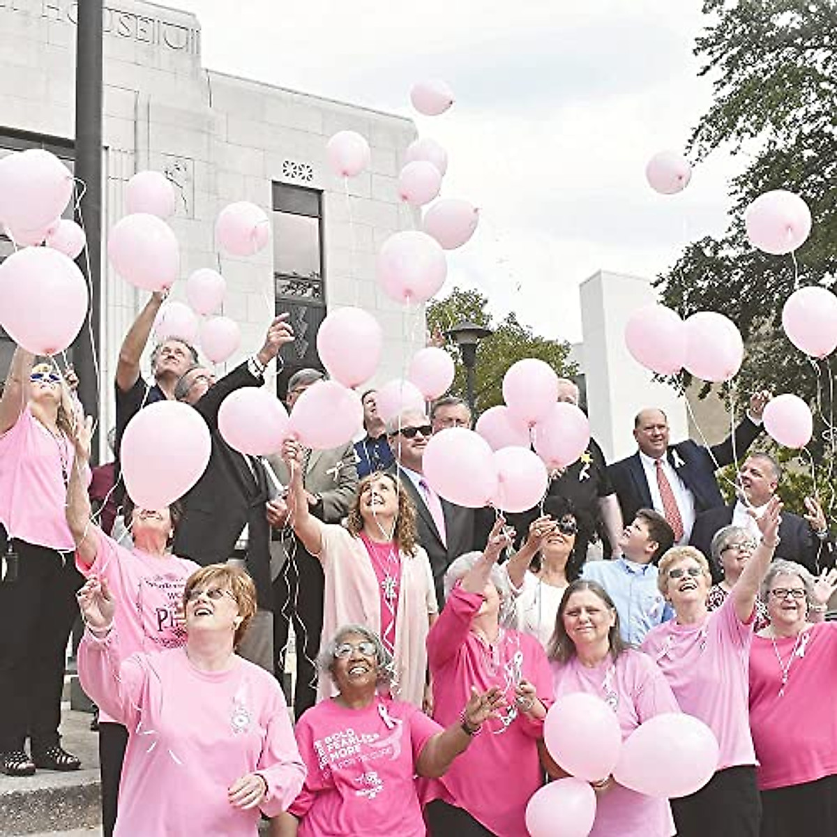 HUAXUS Pink Balloons - 100pcs Pastel Light Pink Latex Balloons Different Sizes 18/12/10/5 Inch for Valentines Day Baby Shower Wedding Birthday Party Decorations