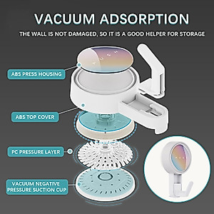 2PCS Suction Cup Hooks for Shower Hooks for Inside Shower, Removable Wall Hooks for Hanging Shower Suction Cup Hooks for Loofah, Robe, Towels, Glass Window, Shower Wall, Bathroom, Kitchen (Slim Hook)