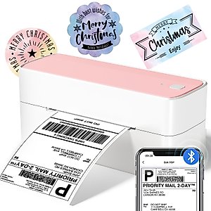Phomemo Bluetooth Thermal Label Printer 4x6, Wireless Shipping Label Printer for Small Business and Packages for Phone&Pad&PC, Pink Thermal Label Printer for Shopify, Amazon, Etsy, UPS, FedEx