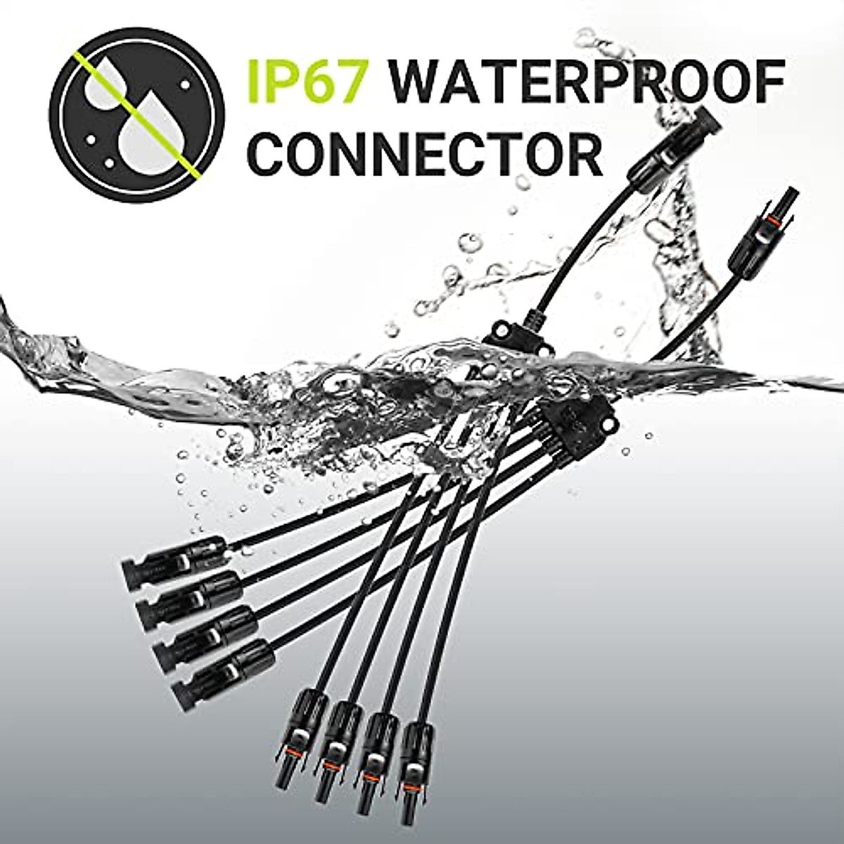 Newpowa Parallel Branch Connector 4-1 Cable for Solar Panel (M/FFFF and MMMM/F)