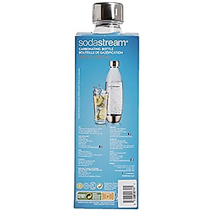 SodaStream 1L Slim Metal Carbonating Bottle, Single