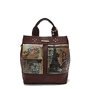 Nicole Lee Paris Fashion Week Large Shoulder Tote Bag, Butterfly Flower Embellishments, Multiple Pockets, Optional Crossbody Strap