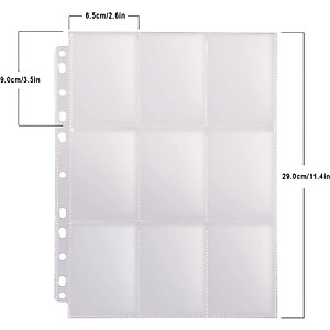 CARDALLTRY Trading Card Sleeves 540 Pockets Transparent Waterproof Game Card Sleeves Card Collection Binder (30 Pages)