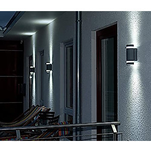 Rosykite Outdoor Wall Lights, Dusk to Dawn Outdoor Lighting Fixtures Wall Mount - Front Door Lights 6000k - Up Down Light Fixture for Porch, Patio, Garage