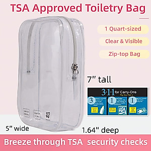 CALYGO 25 Pack Tsa Liquids Quart Travel Bag Tsa Approved Toiletry Bag Quart Size Tsa Clear Travel Toiletry Bag Small Carry on Travel Accessories for Airplane Essentials for Women Toiletries Pouch