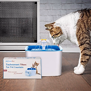 Aroundu Cat Fountain Filter Replacement Set 20 Pcs, Compatible with 84oz/2.5L Square Fountain,12 Filter 6 Sponge 2 Brush Included