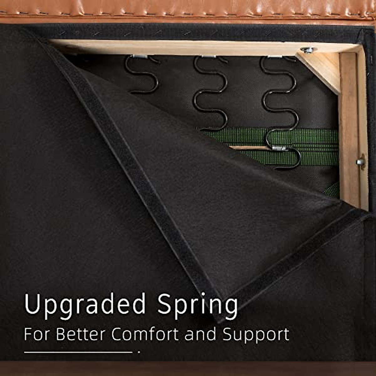 Okeysen Modern Leather Accent Chair with Solid Wood Frame,Upholstered Living Room Chairs with Waist Cushion,Comfy Reading Retro Side Lounge Arm Chair,Oversized Chairs for Bedroom Waiting Room