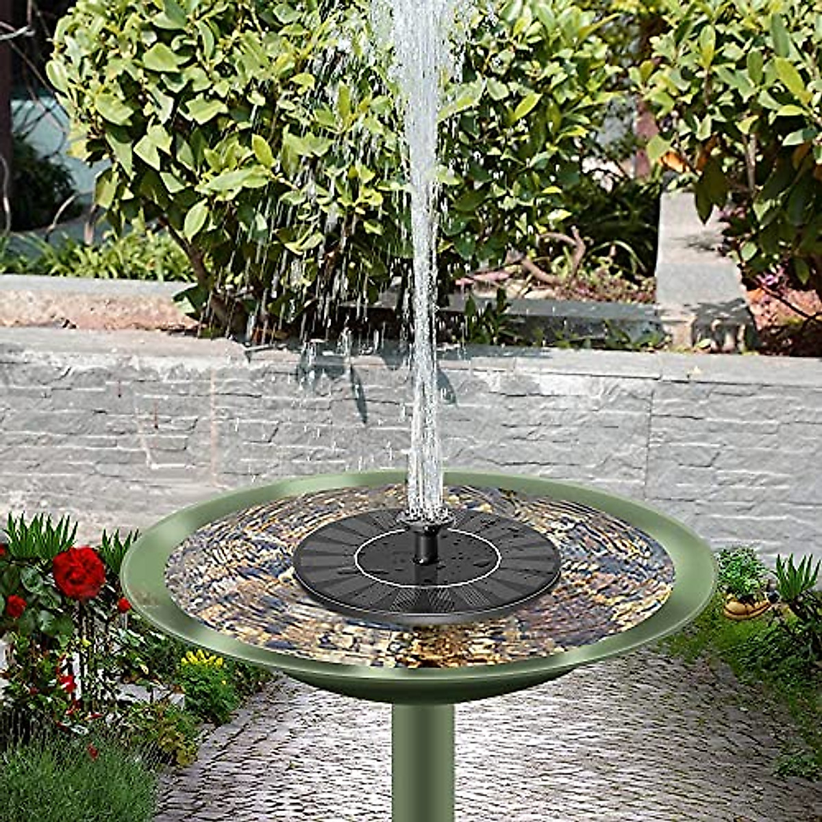 Solar Fountain Pump, 1.4W Solar Fountain for Bird Bath Free Standing Floating Water Fountain with 6 Nozzles Solar Powered Fountain Pump for Bird Bath, Garden, Pond, Pool, Outdoor