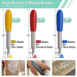 GO2CRAFT Accessories Bundle for Cricut Makers and All Explore Air, 21Pcs Perfect Draw Then Cut Tools, Deep Cut Housing, Replacement Cutting Blades, 12 Colors Dual Tip Pens, Pens Adapters