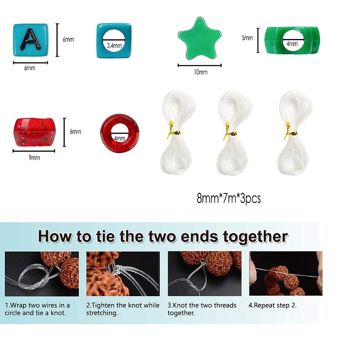 Pony Beads, 3,300 pcs 9mm Pony Beads Set in 23 Colors with Letter Beads, Star Beads and Elastic String for Bracelet Jewelry Making by INSCRAFT