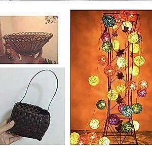 Wood Grain Flat Synthetic Rattan Repair Material Plastic Rattan Wicker Repair Kit Wicker Patio Furniture Repair, Used for Weaving and Repairing Chairs, Tables, Storage Baskets