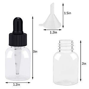 Yookat Eye Dropper Bottles 20 Pack 25ml Dropper Bottles 20 Pieces Labels and 2 Pieces Funnels Plastic Dropping Bottles Set for Essential Oils Travel and Lab
