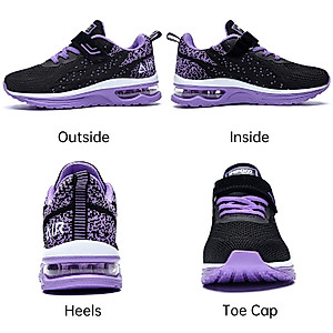 Autper Kids Air Tennis Running Shoes Memory Foam Athletic Lightweight Sports Walking Sneakers for Boys Girls (Little Kid Purple US 2.5)