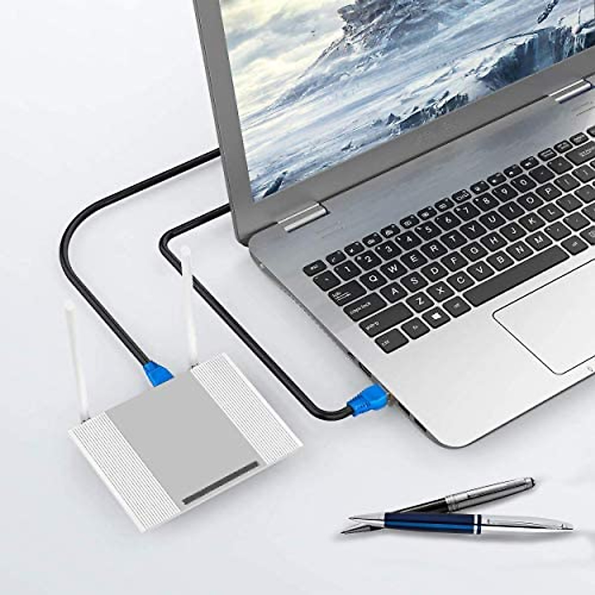 AURUM CABLES CAT5e Outdoor Waterproof Ethernet Cable with 24AWG RJ45 Plugs 350MHz Direct Burial Network Internet Cable for Data LAN Routers Modems Black 100 ft 1 Pack