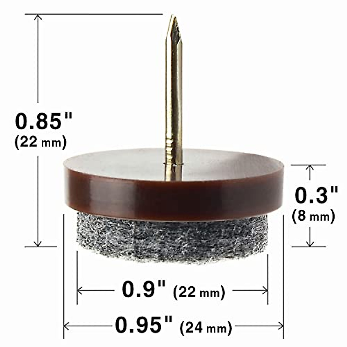 Nail-on Felt Pads X-PROTECTOR 40 PCS - 0.95" Felt Furniture Pads - Felt Chair Pads for Hardwood Floors - Floor Protectors for Furniture Legs - Best Furniture Sliders for Hardwood Floors (24 mm)!