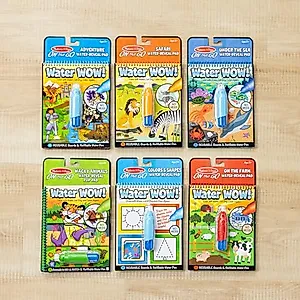 Melissa & Doug On the Go Water Wow Activity Pad 6-Pack, brand is Melissa & Doug