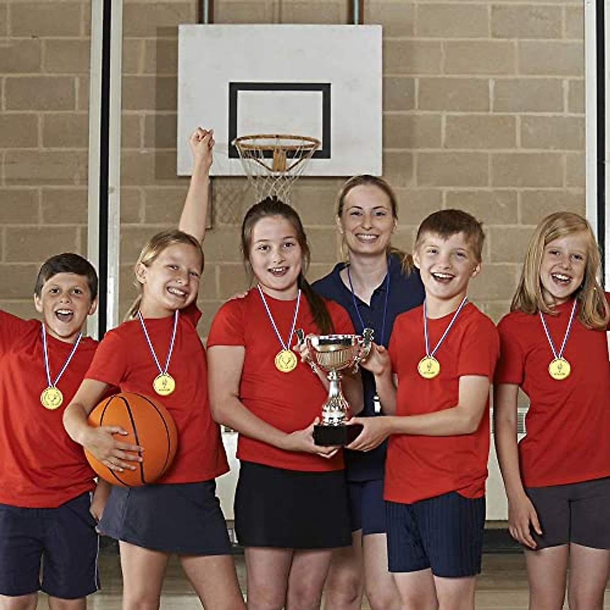 Caydo 72 Pieces Children's Gold Plastic Winner Award Medals for Kids Party Favor Decorations and Sports