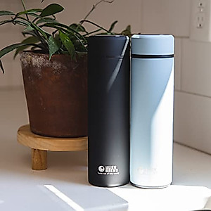 Smart Travel Mug with LCD Touch Screen (Space Black) Smart Water Bottle with LED Temperature Display - Tea Infuser - Travel Coffee Mug-17oz Insulated Water Bottle - Flask for hot and cold drinks