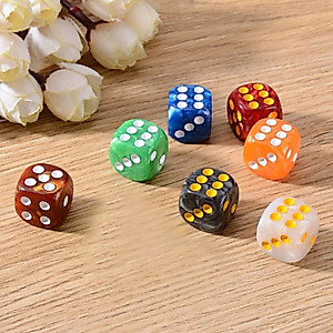 10pcs/Set Dice, Durable Dice Toy, Round Corner Game Dice, Resin Dice, Polyhedral Number Dice, 6 Sided 16mm Dice Entertainment Supplies(Rose red)