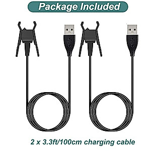 Kissmart 2-Pack Charger Cable for Fitbit Alta, Repalcement USB Charging Cable with 1m/3.3ft USB Cord for Fitbit Alta Smart Wristband Accessories