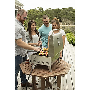 Cuisinart CGG-306 Chef's Style Portable Propane Tabletop 20,000, Professional Gas Grill, Two 10,000 BTU Burners, Stainless Steel