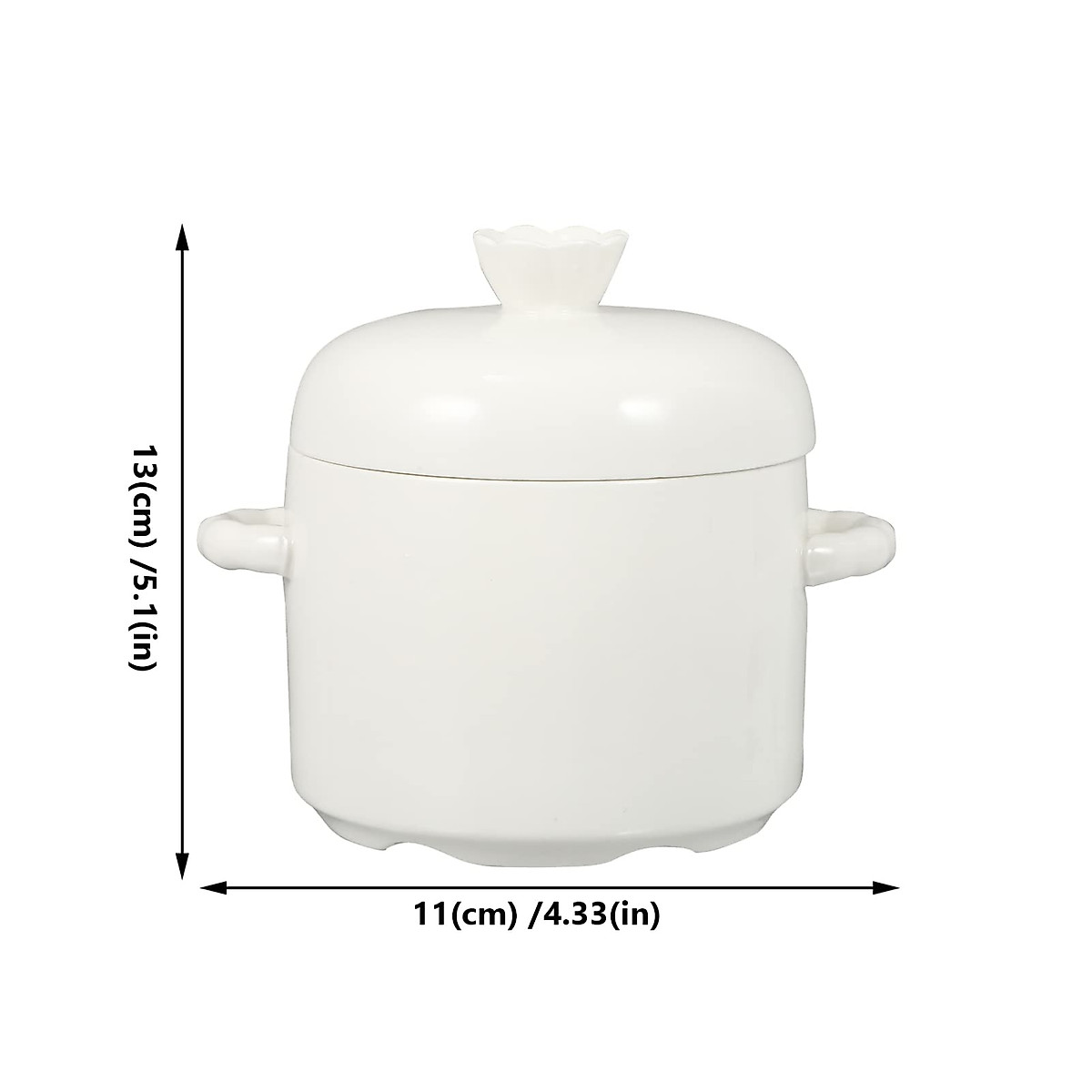 Hemoton Large Soup Mugs Ceramic Soup Bowl with Lid 460ml Onion Soup Crock Chili Bowls Soup Dish Stewing Pot Custard Bowl Cup with Handles and Lid For Soups Stews Cereal White Ceramic Soup Bowl