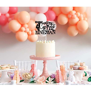 Congrats Lineman Cake Topper Congrats Electrician Class of 2024 Electrician Lineman Graduation Party Decorations Supplies Black